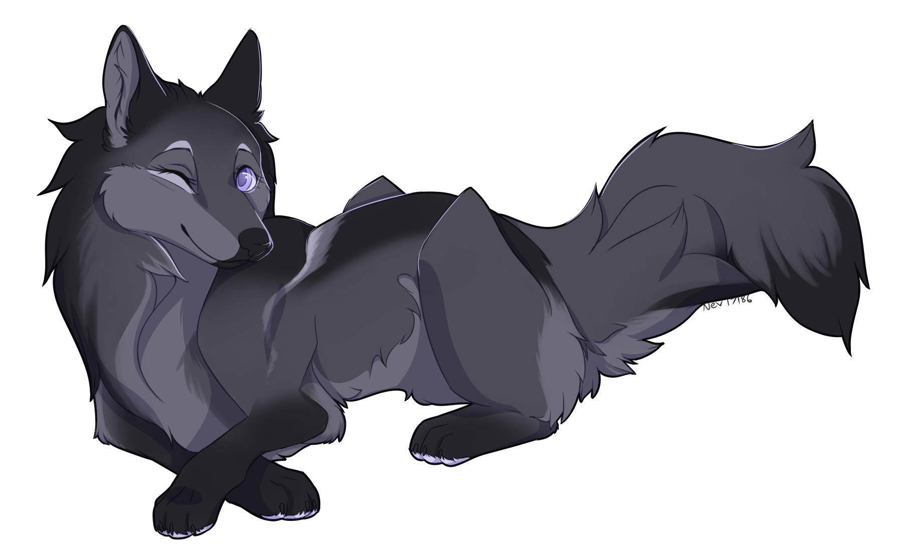 Anime Sad Wolf Pup