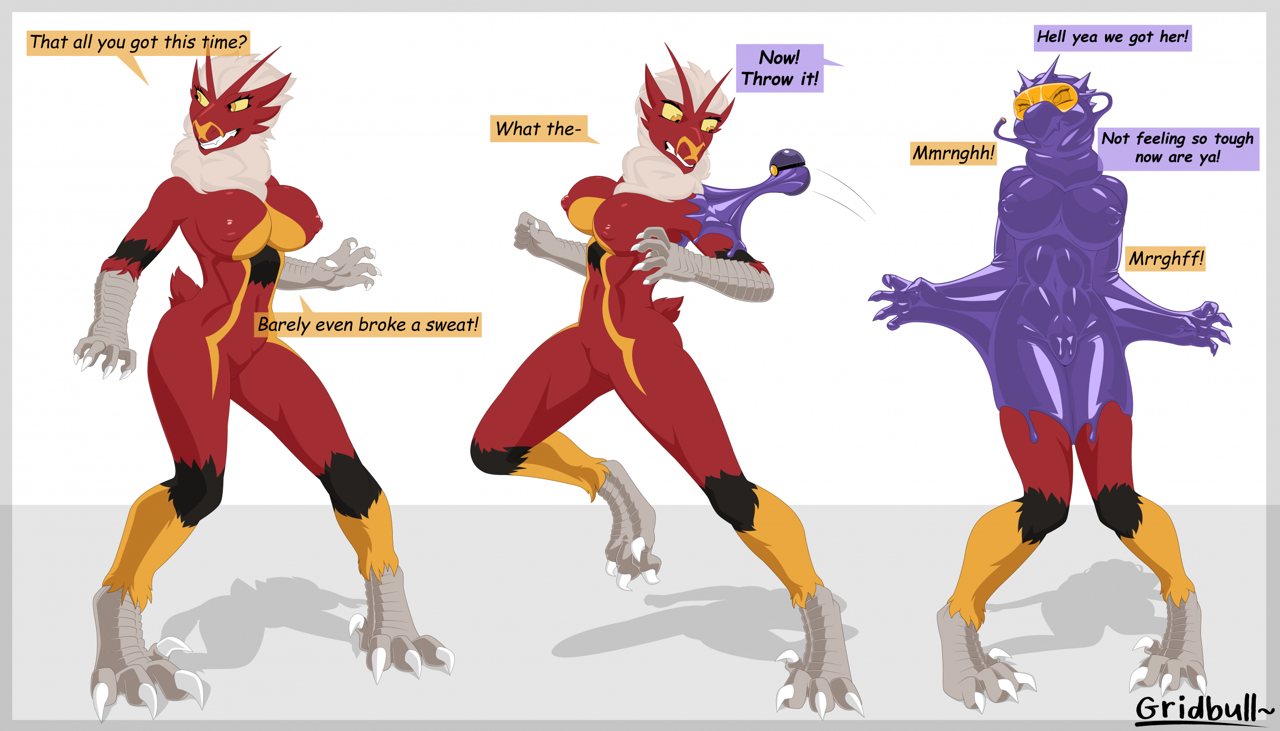 Rule 34 4 Toes 5 Fingers Anthro Black Text Blaziken Bound Breasts