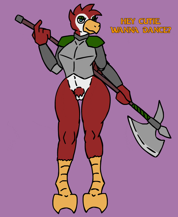 Rule 34 Animated Anthro Armor Ass Avian Beckoning Bird Bottomless Clothed Clothing Dancing