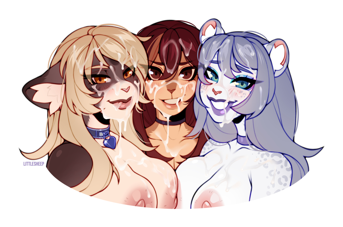 Rule 34 After Sex Anthro Big Breasts Blonde Hair Blue Eyes Bodily Fluids Bovid Breasts Brown