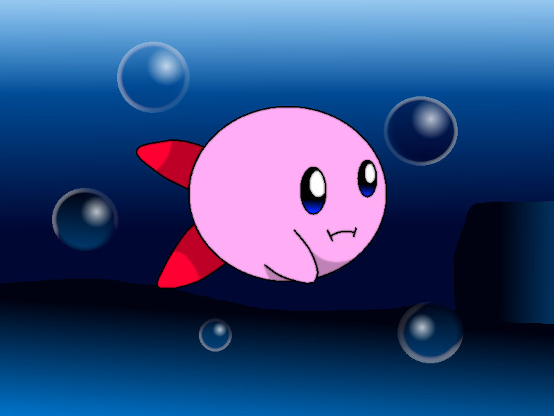 Kirby swimming by PikachuFan60 Fur Affinity dot net
