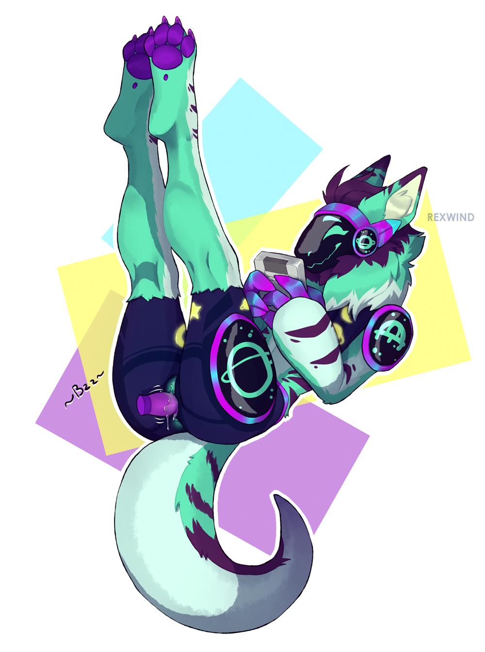 Rule 34 Anthro Claws Female Gaming Hi Res Inner Ear Fluff Legs Up Lying Machine On Back