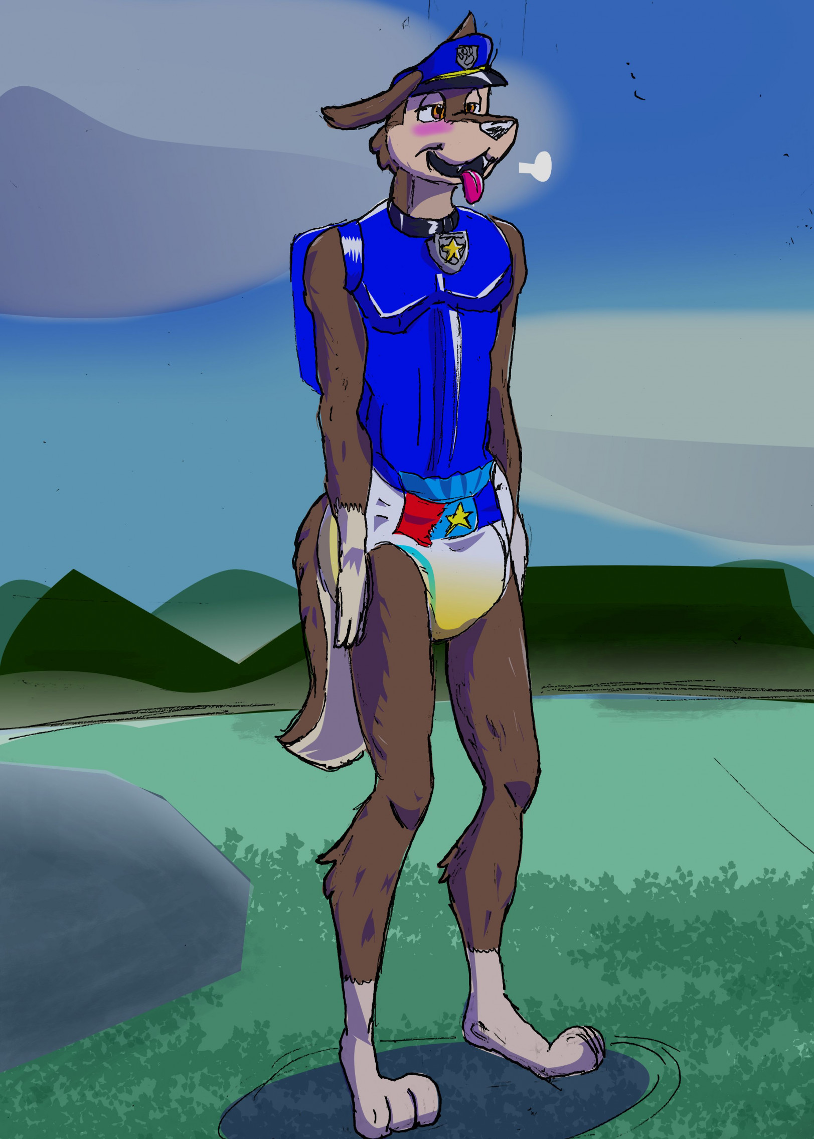 Soaked diaper Chase by Skylar The Lion Fur Affinity dot net