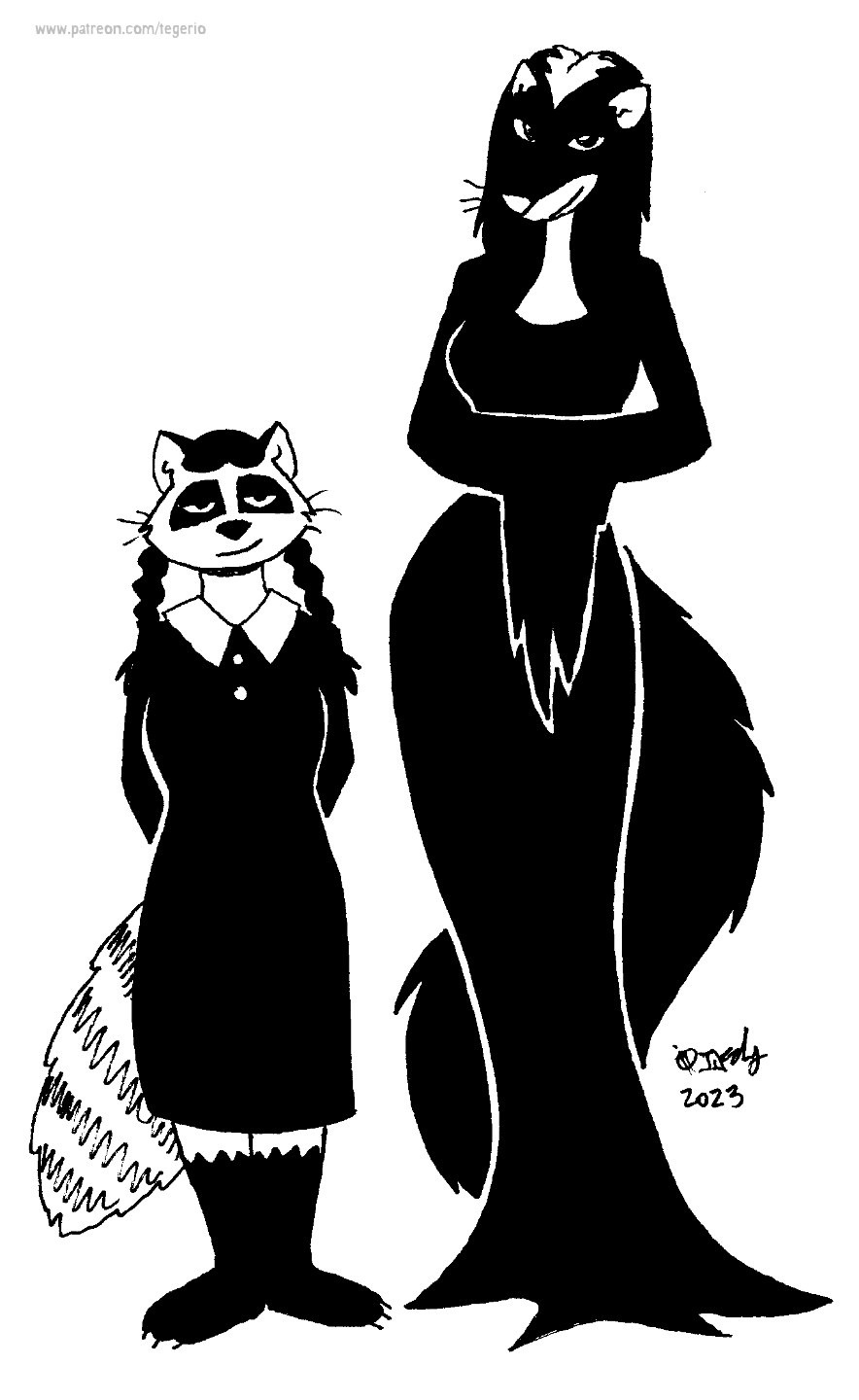 Bbooru 2023 Anthro Belladonna Tegerio Black And White Breasts
